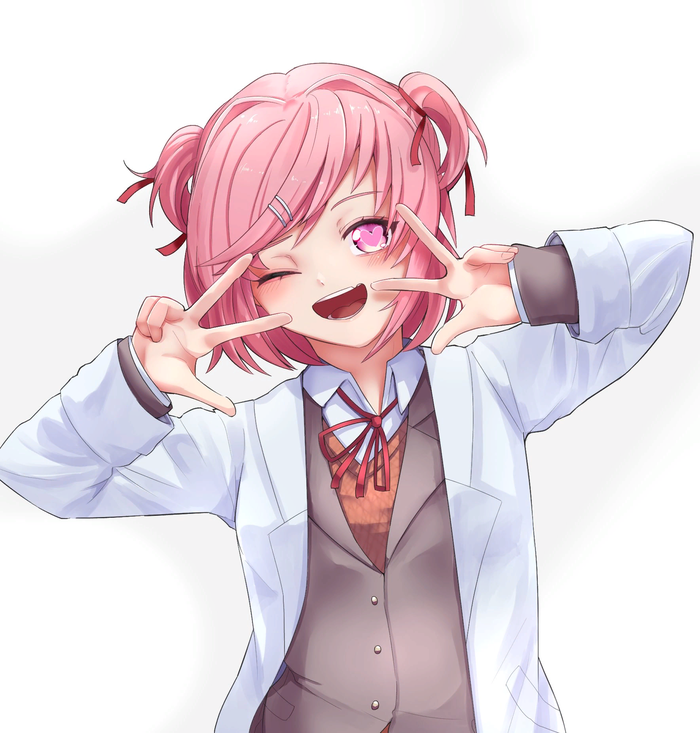 Natsuki in a lab coat | Пикабу