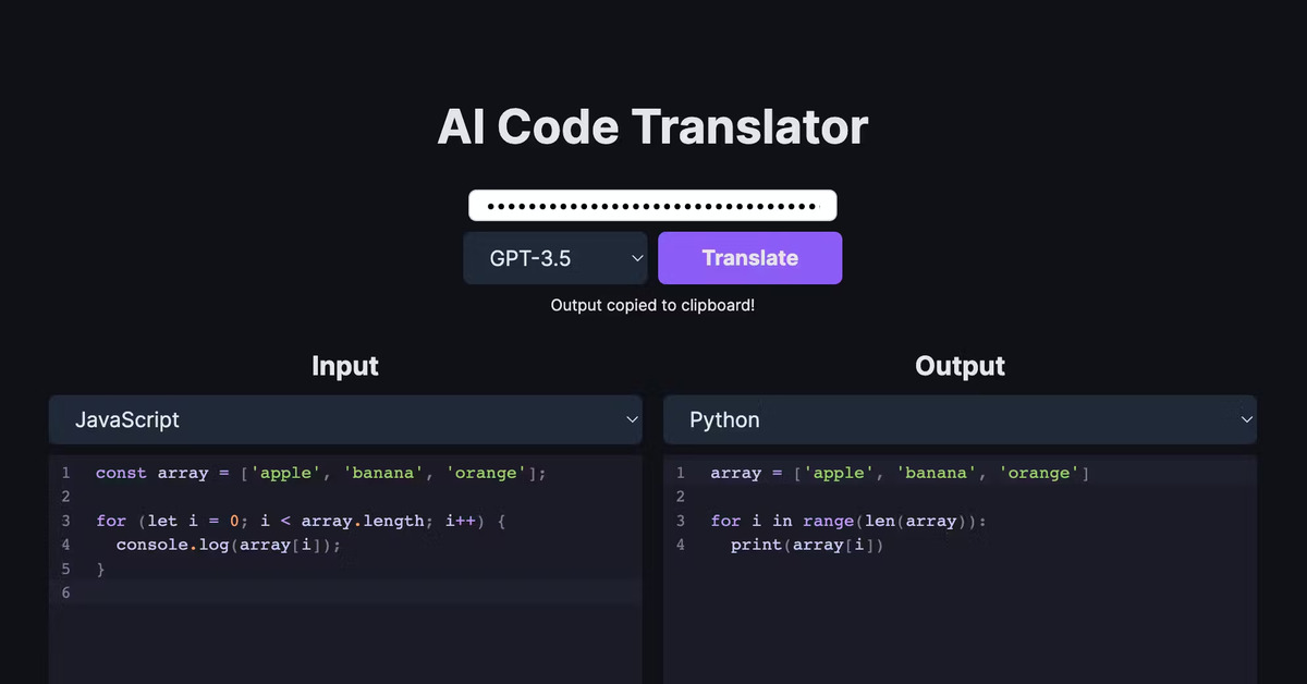 AI Code Translator: Мощный инструмент для перевода кода между языками ...