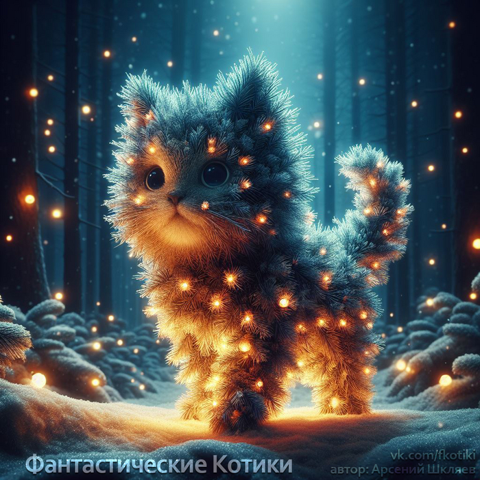 Новогодние еловые котики | Пикабу