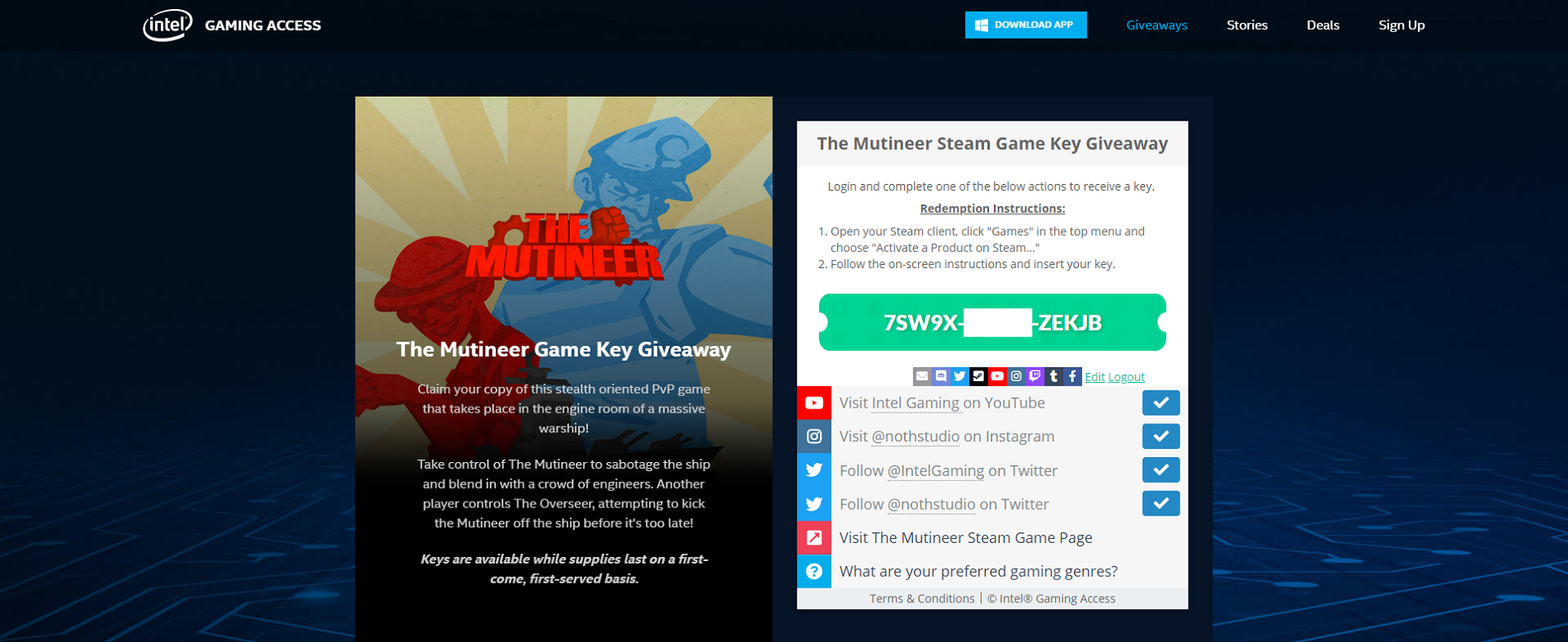 [Steam ключ] The Mutineer [Раздача завершена] | Пикабу