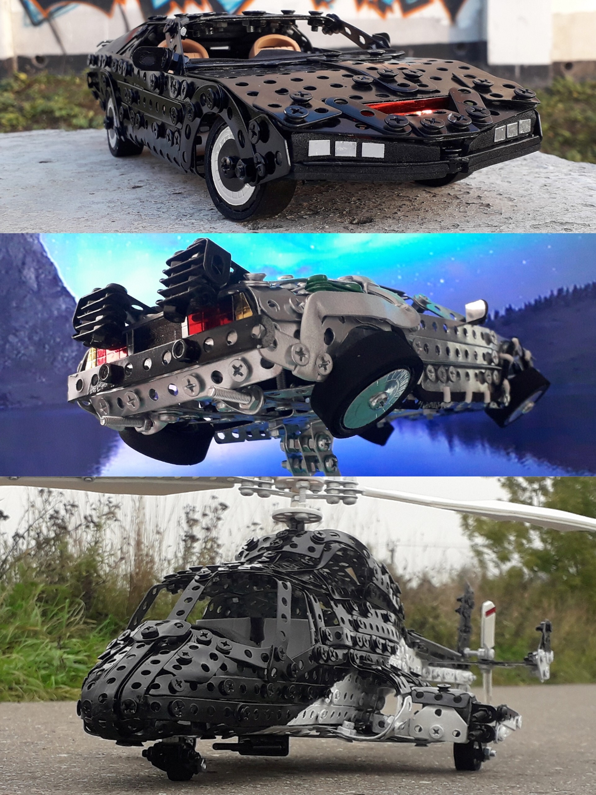 Knight Rider, DeLorean DMC-12, Airwolf из металлического конструктора ...