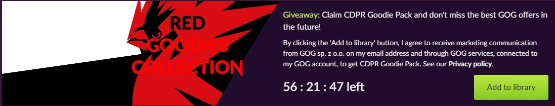 [GOG] CDPR Goodie Pack Content до 29 января - 27.01.23 19:07 | Пикабу