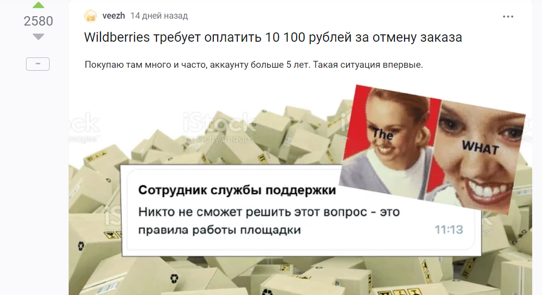 Wildberries требует оплатить 100 500 рублей за отмену заказа. Ответ на ...