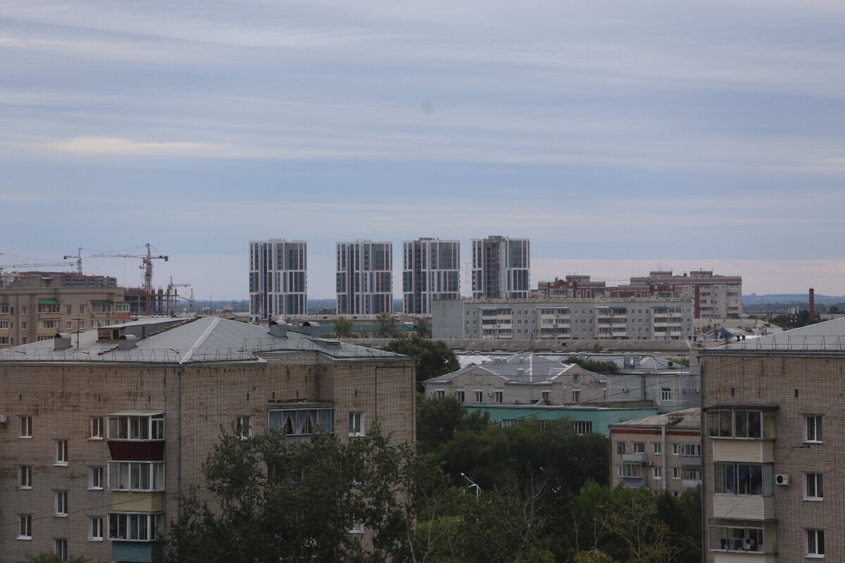 Благовещенск с высоты 10 этажа | Пикабу