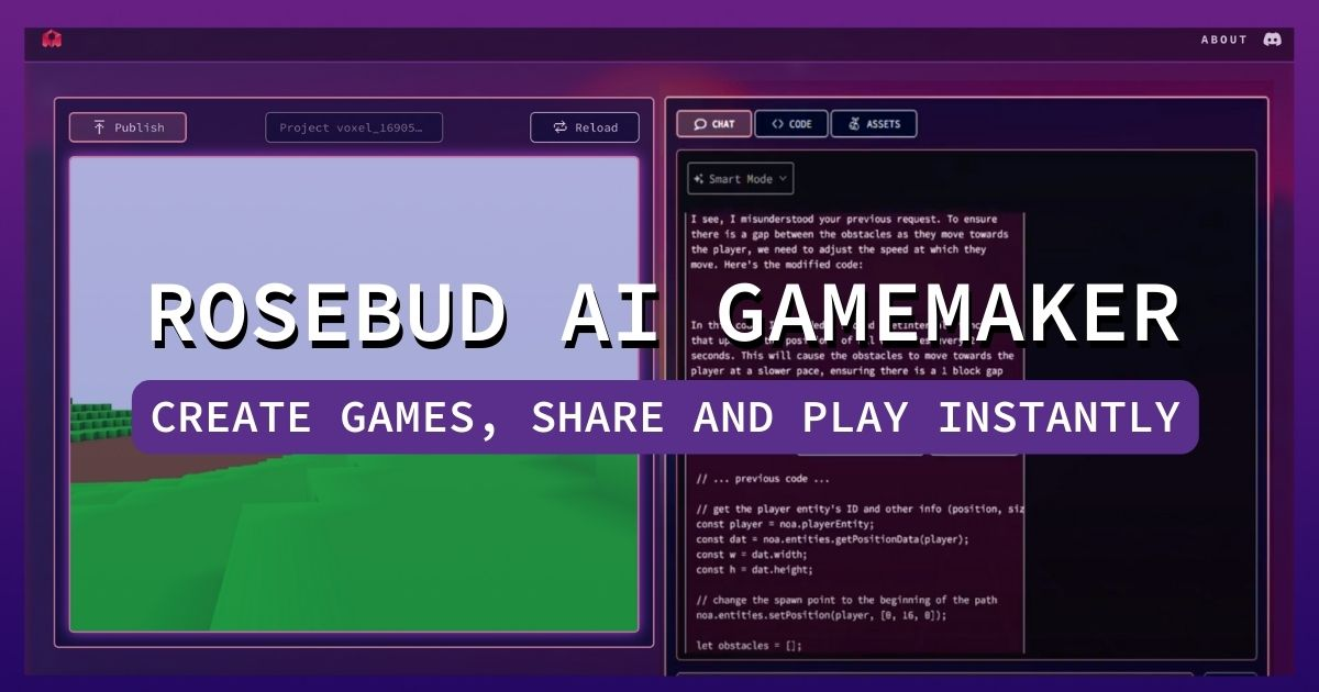 Rosebud AI: Создание игр с помощью автоматического интеллекта и AI-ресурсов - 24.09.23 16:54 ...