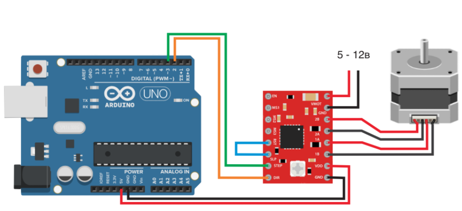 Шаговыи мотор - STEP / DIR - A4988 - Arduino / ArduBlock | Пикабу