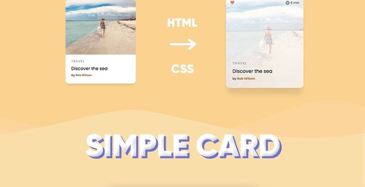Простая карточка с анимацией при наведении используя Html и Css Пикабу